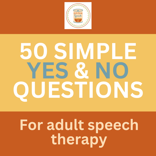 MedWheel Marketplace FREE: 50 Simple Yes No Questions for Speech Therapy